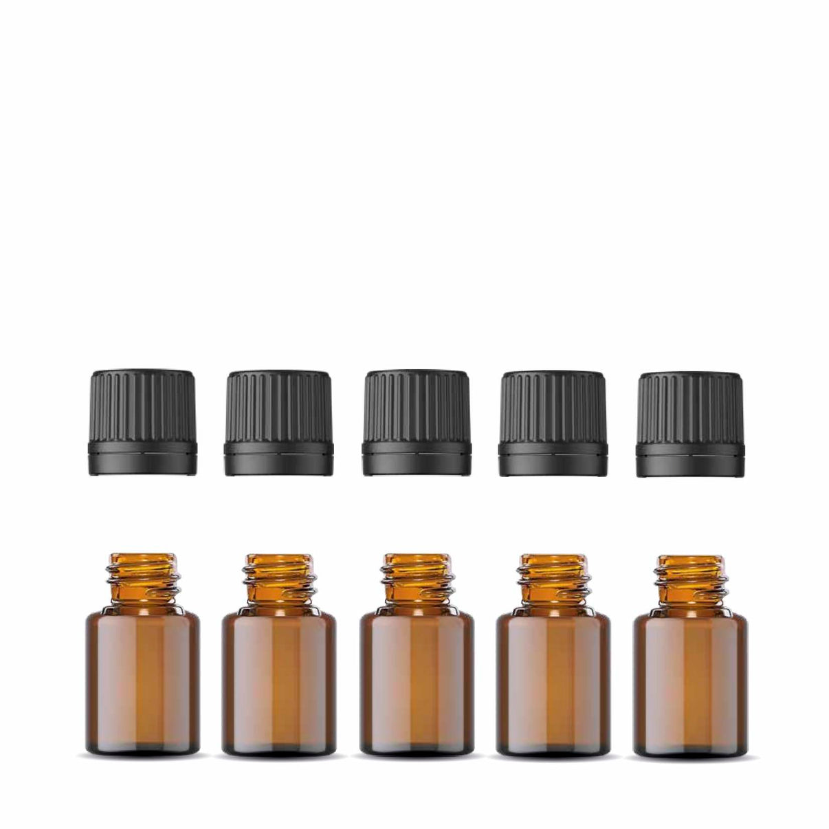FLACONE IN VETRO BRUNITO CON CAPSULA - 5 ML - 5 PEZZI – Alambicco Lab